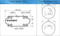 China W01-358-7042 Air Bag Rubber and Iron Convoluted Industrial Air Spring Shock 1B12-300/313 for sale