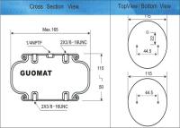 China Rubber SS Industrial Air Spring vibration isolation equipment testing platform W01-358-7731 Slant Gas Hole for sale