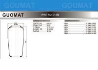 China MAN 81.43601.0095 Bus Air Spring 916 N1 Replacement for EL 202, NL 202, NG 272 Bus Models for sale