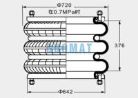 China 3H630376 GUOMAT Industrial Air Spring Manufacturers 720mm Rubber Bellows for sale