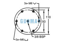 China 4 1/2X2 Steel Double Convoluted Air Bag SP2441 Dunlop Flange Connection for sale