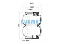 China 2B2500 Suspension Air Spring 212mm Height Standard Double Convoluted Rubber for sale