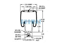 China W02-358-7036 Sleeve Style Firestone Cab Air Shock Absorber For Peterbilt 29-03200 for sale