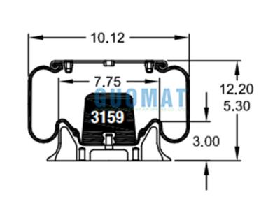 China W01-358-9031 Firestone Rolling Lobe Air Spring Bellow No.1T15M-0 Truck Air Suspension With Piston for sale