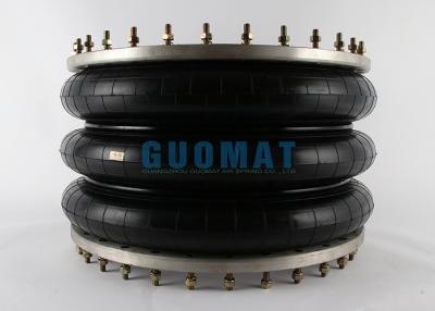 China GUOMAT Triple Convoluted Rubber Industrial Air Spring 3H630376 660mm Stamping Flange Airbag for sale