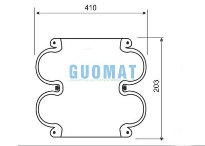 China Double Convoluted Industrial Air Spring DF16-1/4X2 SPRINGRIDE Rubber Bellows Air Bags DF-16''1/4X2 for sale