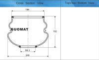 China Double convoluted air spring for Mitsubishi Truck 03362 - 33000 Without Metal Parts for sale