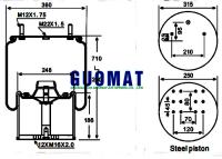 China Goodyear Suspension Air Spring Truck  Rubber Bellows Air Bags Cylindrical Aluminum Steel Refer To 1R14-703 for sale
