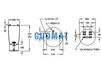 China Bolt Heavy Load Lift Air Springs 0-8 Bar Pressure Range 881MB Contitech Truck Air Suspension BPW36 for sale
