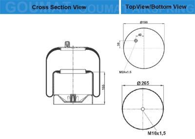 China GUOMAT 1T4187NP21 Complete Air Spring Contitech 4187 N P01 / 4187N P01 / 4187NP01 for sale
