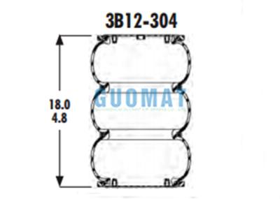China 3B12-304 Goodyear Rubber Air Suspension Bags 0-200 Psi Pressure Range For Automotive Vehicles for sale