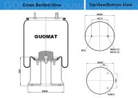 China GOODYEAR 1R13-732 Car Air Springs Flexmember 566263518 1T19E-3 For FRUEHAUF M001464 for sale