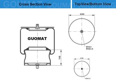 China CONTITECH 769M Air Suspension Bag Chinese Air inlet M10x1 Plate Diameter 250 mm for sale