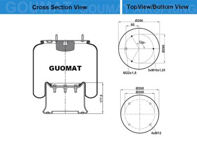 China 811 MB / 811MB Suspension Air Spring W01M586334 Goodyear 1R14-718 For DAF 0526823 for sale