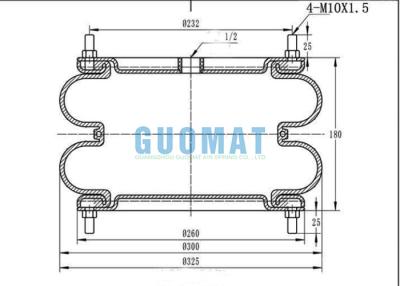 China Replace Norgren M/31122 Flange Connection Industrial Air Spring FD412-22 Contitech Rubber Air Bags for sale