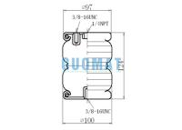 China GUOMAT 2B2200 Double Convoluted Industrial Air Spring 1/4NPT Air Inlet Suspension Air Shock for sale