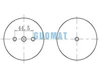 China GUOMAT 2B2200 Double Convoluted Industrial Air Spring 1/4NPT Air Inlet Suspension Air Shock for sale