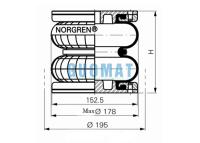 China PM/31062 NORGREN Industrial Air Spring 115mm Stroke Pneumatic Type Rubber Air Bellows for sale