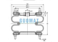 China 8''X2 Flange Industrial Air Spring W01R584055 Firestone Aluminum Plate Convoluted Rubber Bellows for sale