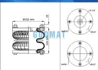 China Dunlop DB 06219 Industrial Air Shock Double Convoluted Flange Type Air Spring 6x2 Metal Bellows for sale