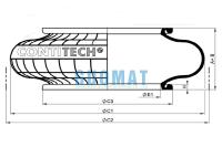 China Continental FS310-12 Rubber Air Spring Original Contitech Single Convolution Air Bellow For Industrial for sale