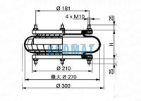China 4.1KG ContiTech Industrial Air Spring FS 210-10 DS Firestone W01-R58-4057 Bellows Style Airbags Stud Bolt Mounting for sale