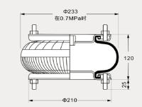 China 215120CY-1 Industrial Air Spring Single Convoluted Air Spring 12 Months Warranty for sale