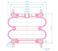 China 250190CY-2 Industrial Double Convoluted Air Isolator With Flange Ring / Plate for sale