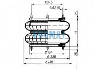 China Double Convoluted Rubber Air Bellow FD138-18 DS Shock Absorbing Air Pillow For Paper Making Equipment for sale