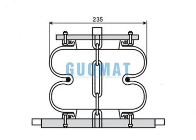 China 556238325 Goodyear Air Spring For Trailer Double Convoluted Suspension Air Balloon for sale