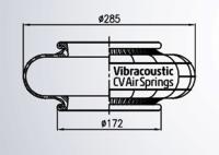 China Natural Rubber GUOMAT 230116-1 Single Convoluted Air Spring V1B20 Vibracoustic for sale