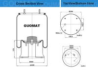 China AIRTECH 3813-01K / 130122 Truck Air Springs GUOAMT NO 1T3813-01K Steel Piston for sale