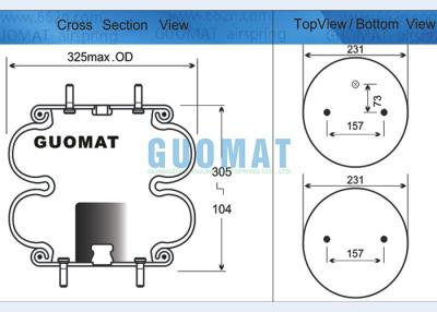 China FD 330-22 337 Contitech Double Convoluted Industrial Air Spring W01-358-7401 Firestone Air Balloon With Stud Connection for sale