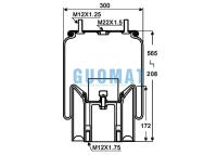 China 1R11-111 Air Suspension Air Spring Goodyear W01-M58-6297 Mercedes Benz Truck Axle Shock Absorber for sale