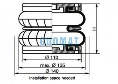 China WBZ 140-E1 Double Convoluted Rubber Air Bellow G3/8 Weforma Helper Springs Pneumatic for sale