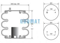 China W01-358-8025 Firestone Industrial Bellows Actuator FT 330-29 469 Contitech Air Spring For Roller Friction Brake for sale