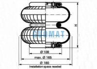 China WBZ 200-E1/WBZ 200 Double Convoluted Air Lift Bag G1/4 Industrial Air Spring Shock for sale
