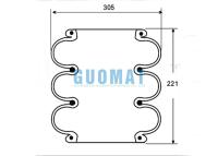 China 12X3 Black Rubber Air Spring W01-R58-4046 Firestone Industrial Bellows Actuator for sale
