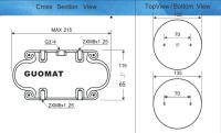 China 135 Mm Top Plate Dia Norgren PM/31081 Single Convoluted Air Spring For Front And Rear for sale