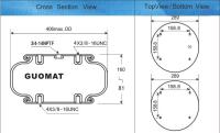 China W01M586100 Single Convoluted Air Spring GUOMAT NO.1B53014 3/4 NPT Air Inlet Two Ply Bellows for sale