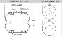China FD200-19 Contitech Double Convoluted Air Spring 2B9-252 Goodyear Rubber Air Bag for sale