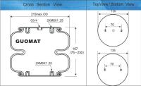 China 113053/2B-181 Air Actuator Airkraft Air Bag Rubber Bellows Design Height 189MM for sale