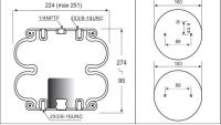 China W01-358-6902 Convoluted Type Air Suspension Spring Bags For Hendrickson S2630 for sale