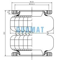 China 2S70-13F Airride Flange Air Suspension Double Convoluted Air Shocks Max. H. 175MM for sale