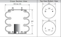 China Industrial Triple Convoluted Air Suspension Spring Contitech  FT330-29 433 For Ridewell for sale