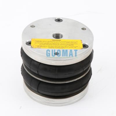 China Dunlop Double Convoluted Air Spring 4 1/2X2 Rubber Bellow with Aluminum Plate for sale