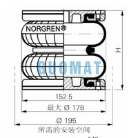 China Original Norgren PM/31062 Double Convolution Air Bellow 6''X2 Compact Air Spring for sale