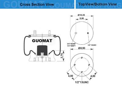 China 10 10-15 S 518 Floating Bridge Truck Air Springs FOR RIDEWELL 1001R13-097 - RIDEWELL 1003588752C for sale