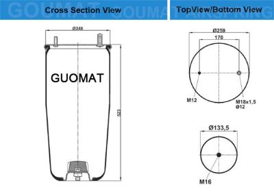 China 4941 N P02 Contitech Air Spring Bag For BPW 30 05.429.41.25.0 -Wabco 951 811 802 0 for sale