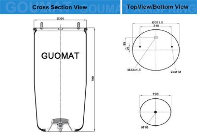 China Truck Air Spring Bag Contitech 4942 N P02 Gart 293.0.514 For BPW 36-2 05.429.41.09.0 for sale
